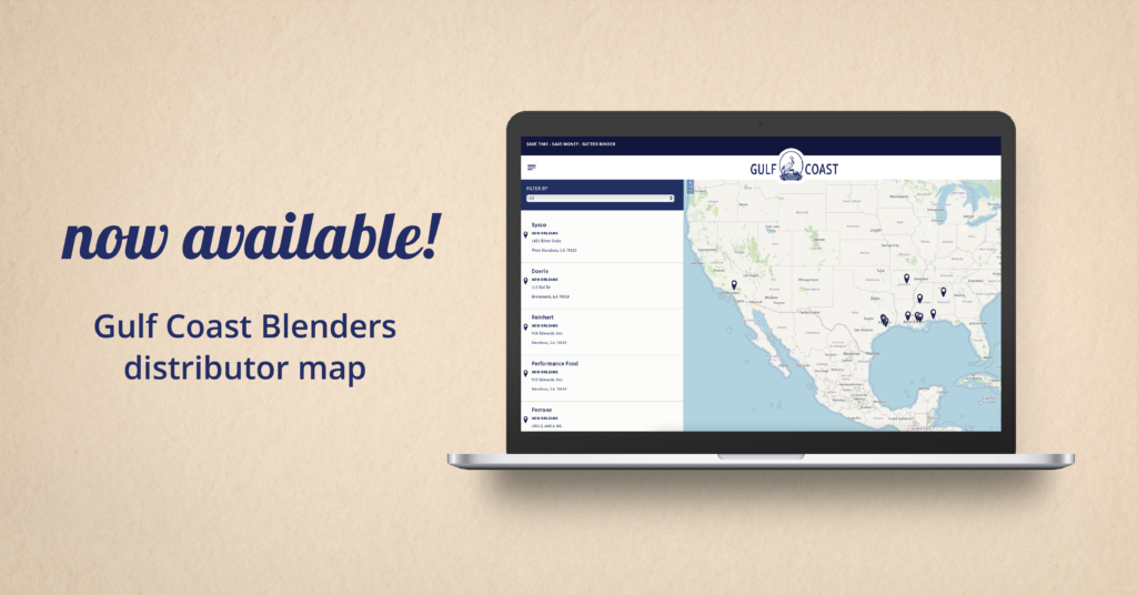 Food Service Blends Distributor Map - Gulf Coast Blenders